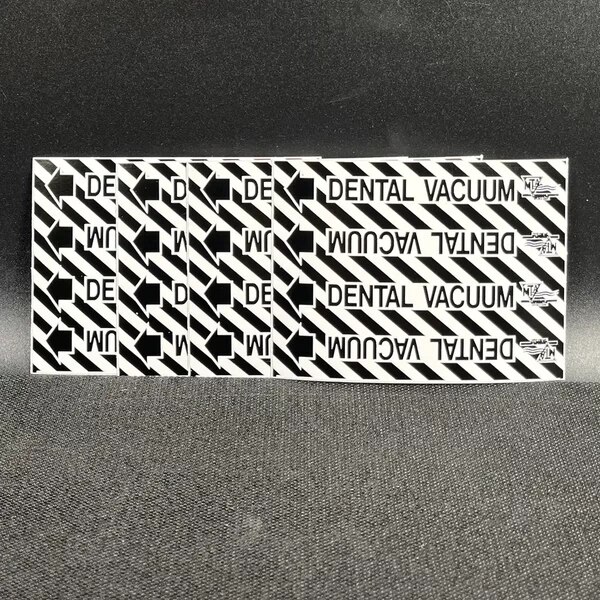 Label, Pipe 4" x 3", Dental Vacuum